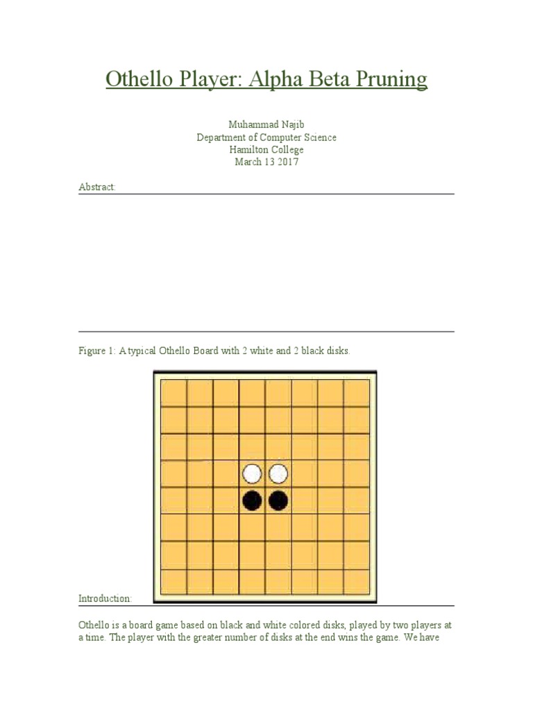 Othello Player: Alpha Beta Pruning | PDF | Theoretical Computer Science | Algorithms And Data ...