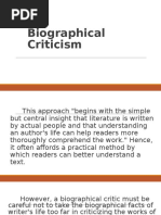 Biographical Criticism (English) | PDF | Biography | Writers