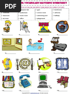 Vocabulary Matching Worksheet School School Worksheets