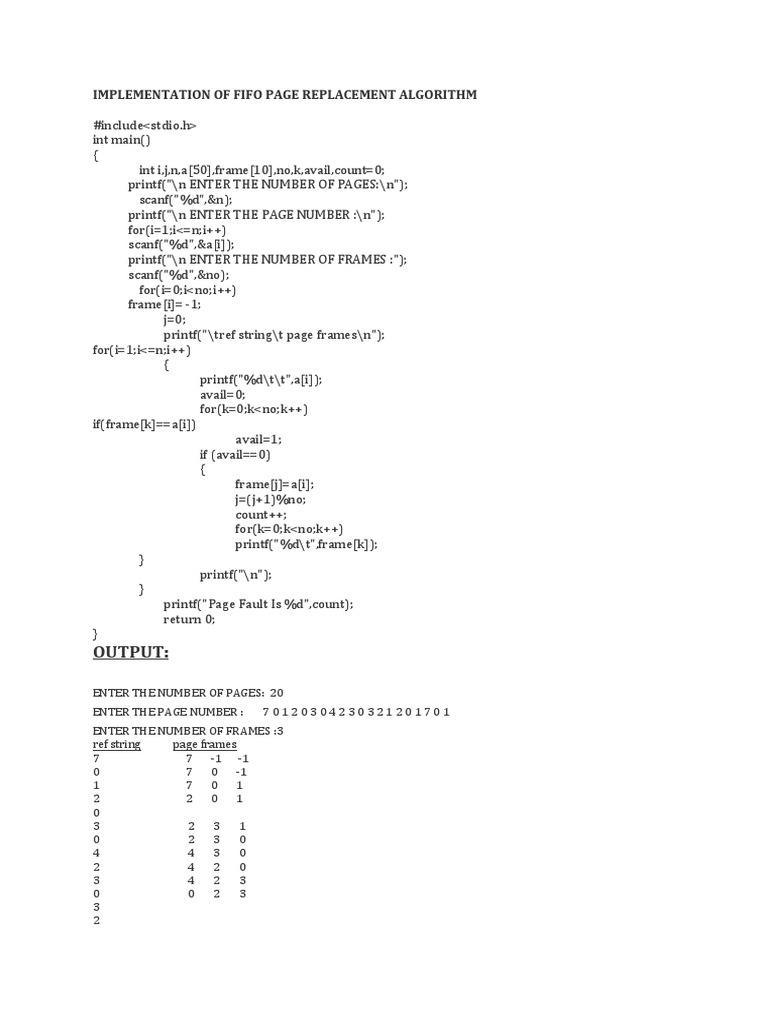 Page Replacement Algorithm | PDF