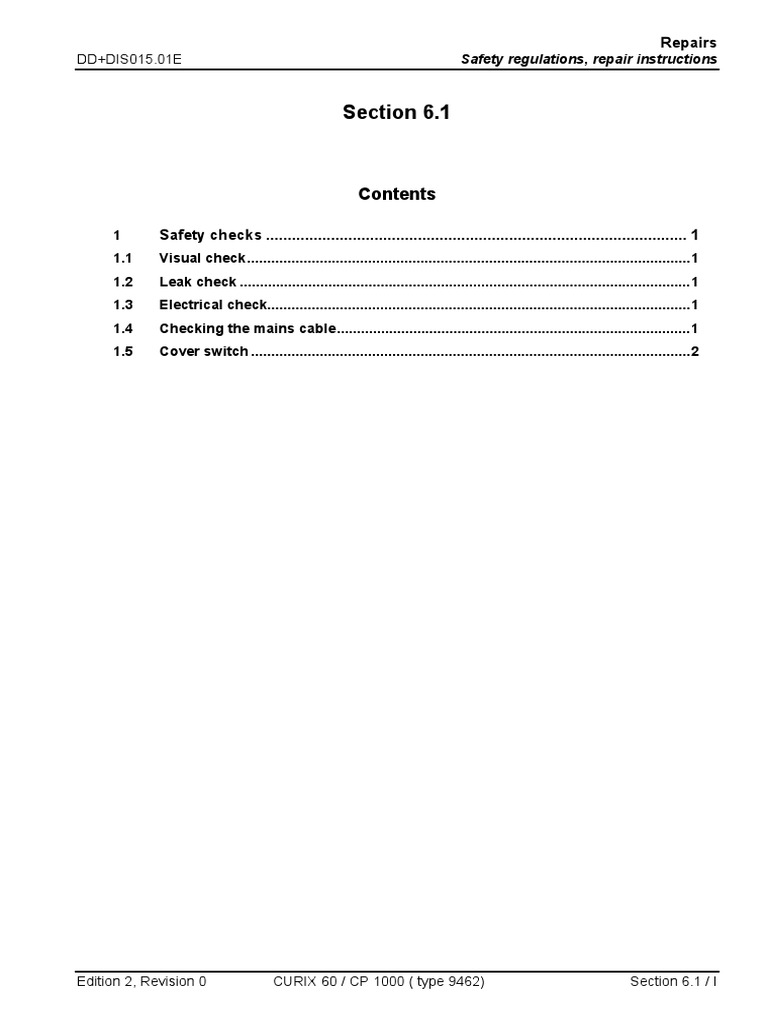 CP-1000 - Chapter 06.1 - Repair - Safety Regulations, Rapair 1 PDF | PDF