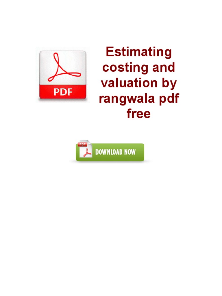 Estimating Costing and Valuation by Rangwala PDF Free PDF | PDF | Portable Document Format ...