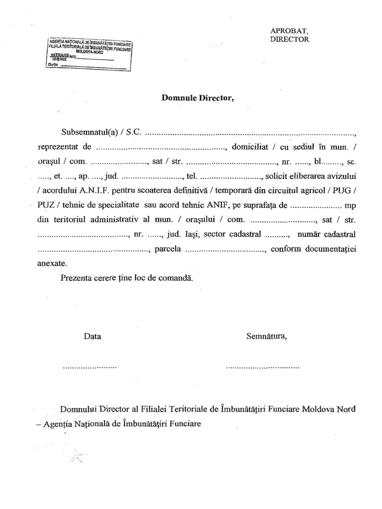 Cerere Aviz ANIF | PDF
