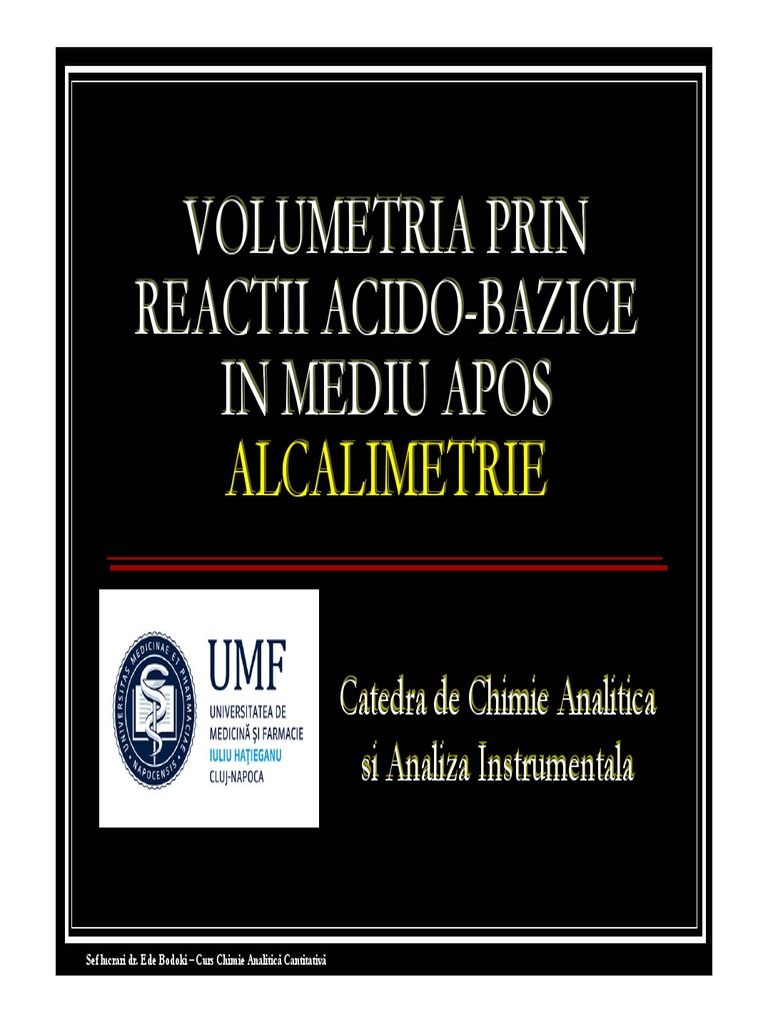 Curs 5 Alcalimetrie | PDF