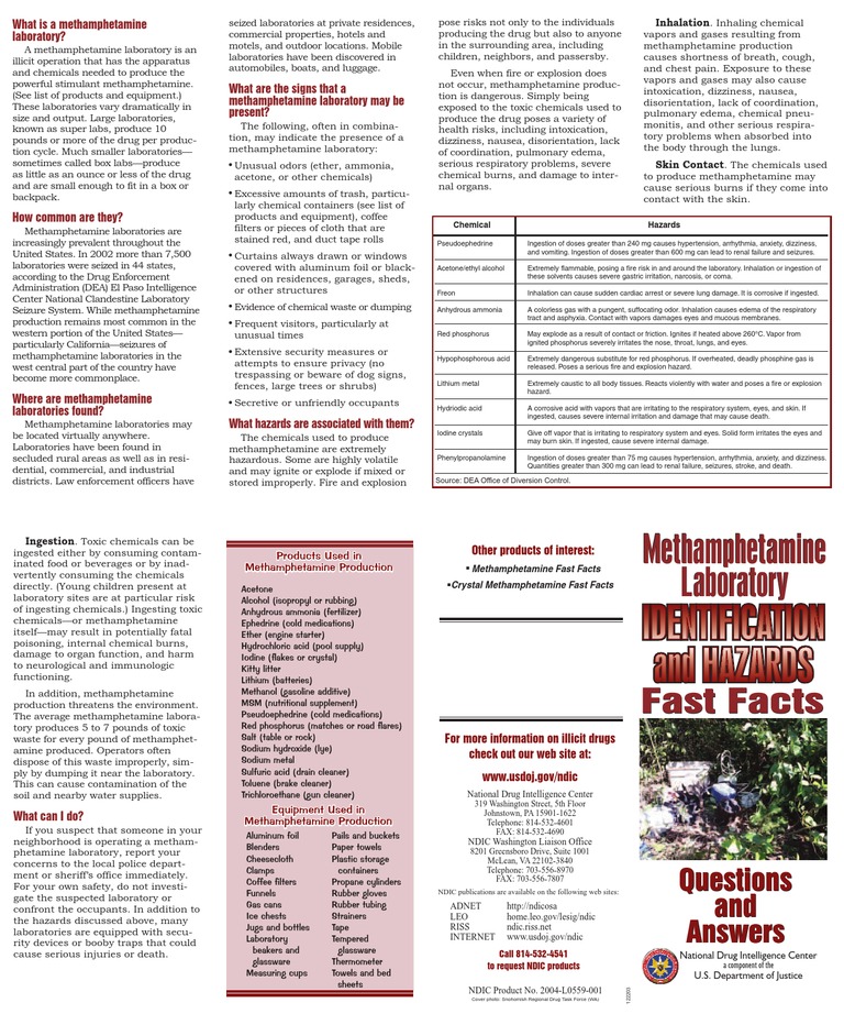 What Is A Methamphetamine Laboratory?: Inhalation | PDF ...