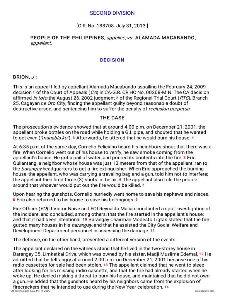 Arson - People v. Macabando | Download Free PDF | Circumstantial ...