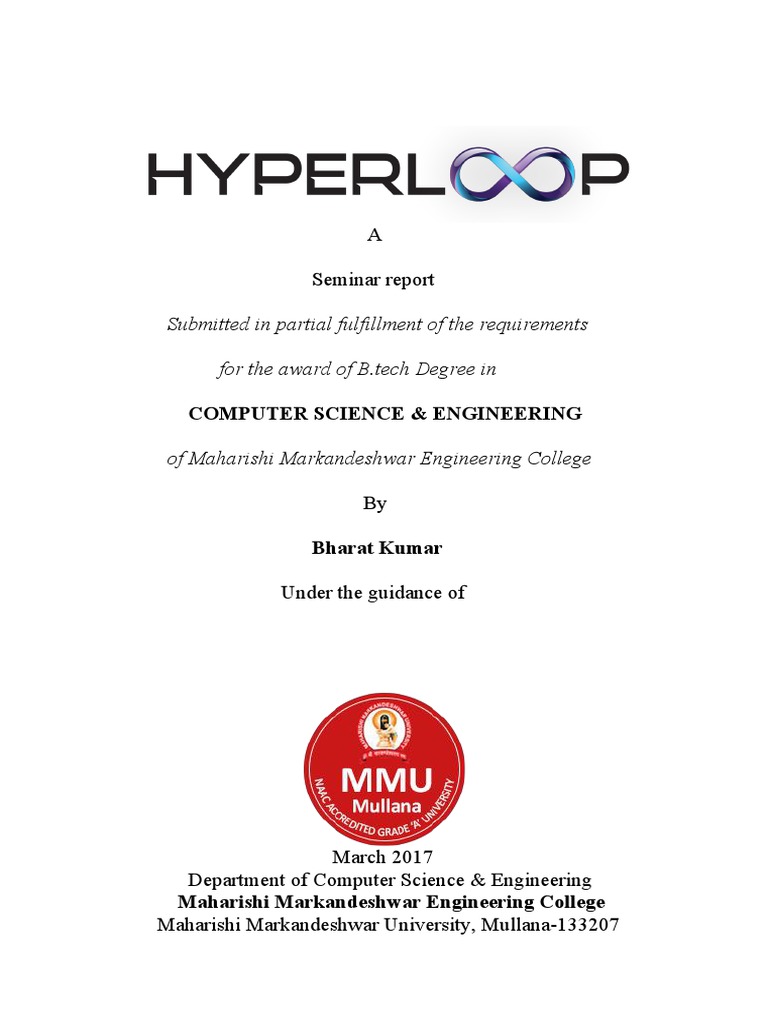 Hyperloop: A Seminar Report | PDF | Hyperloop | California