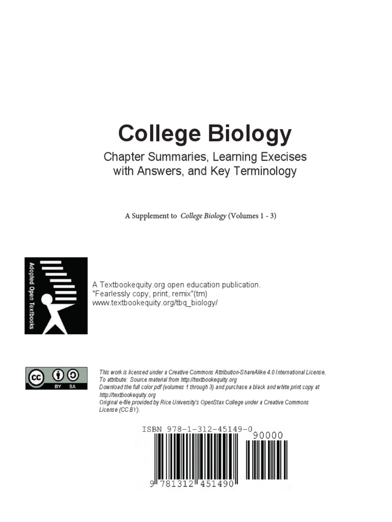 College Biology Study Guide | PDF | Properties Of Water | Cell (Biology)