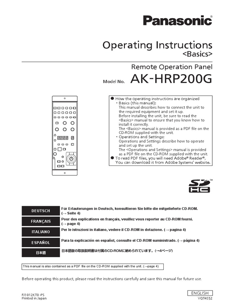 AK-HRP200 Operating Instructions Basic | PDF | Electromagnetic ...