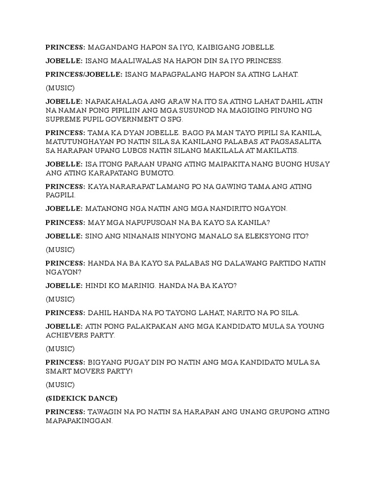 SPG 2017 Script | PDF