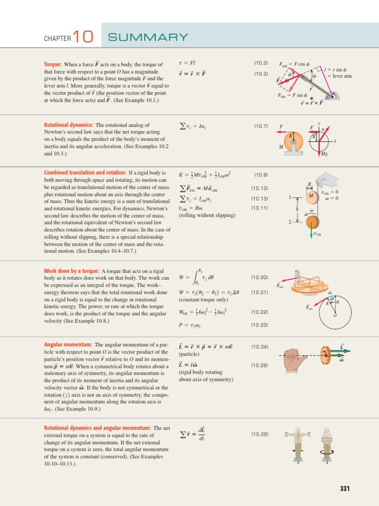 Chapter 10 | PDF | Rotation Around A Fixed Axis | Torque