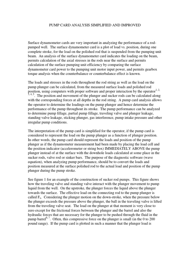 Pump Card Analysis Simplified and Improved | PDF | Pump | Pressure