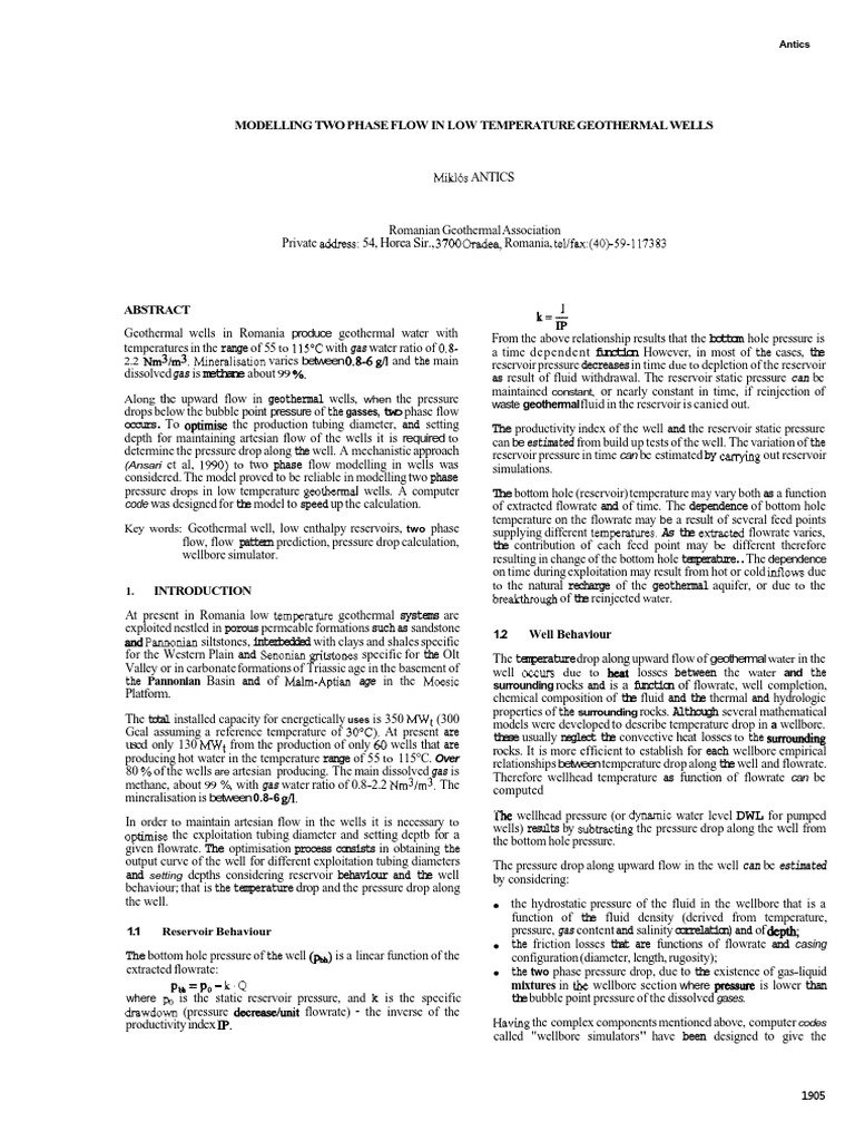 Geothermal Two Phase Flow Well | Download Free PDF | Flow Measurement ...