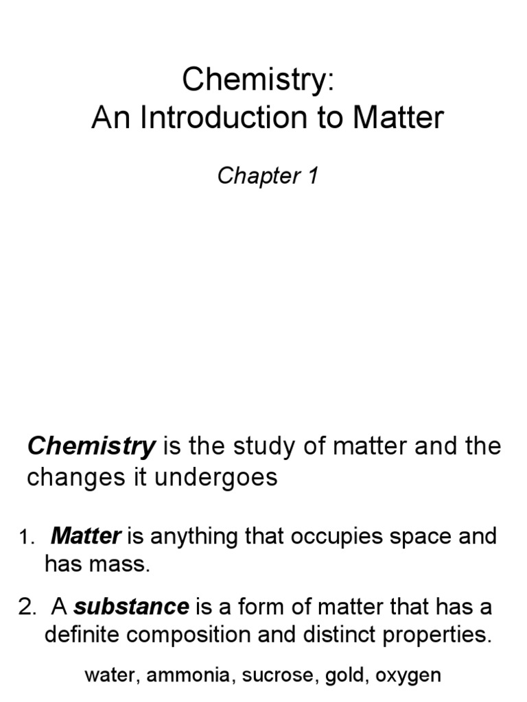Chemistry: An Introduction To Matter | PDF | Chemical Substances ...