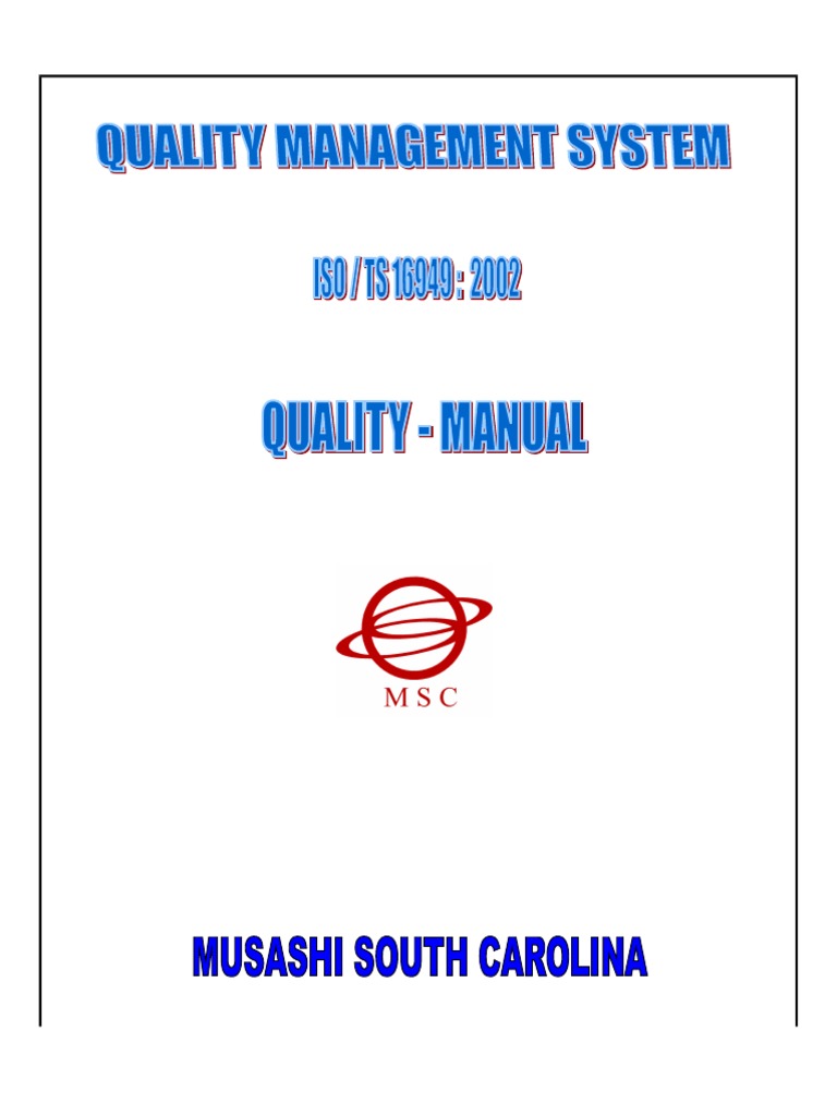 TS Quality Manual | Quality Management System | Quality Management