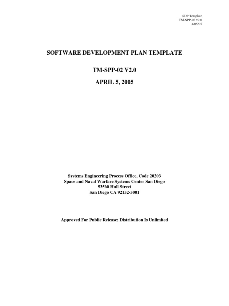 Software Development Plan Template - SPAWAR | PDF | Software ...