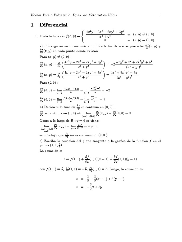 Ejercicios Resueltos Calculo Diferencial | Derivado | Matemática Elemental