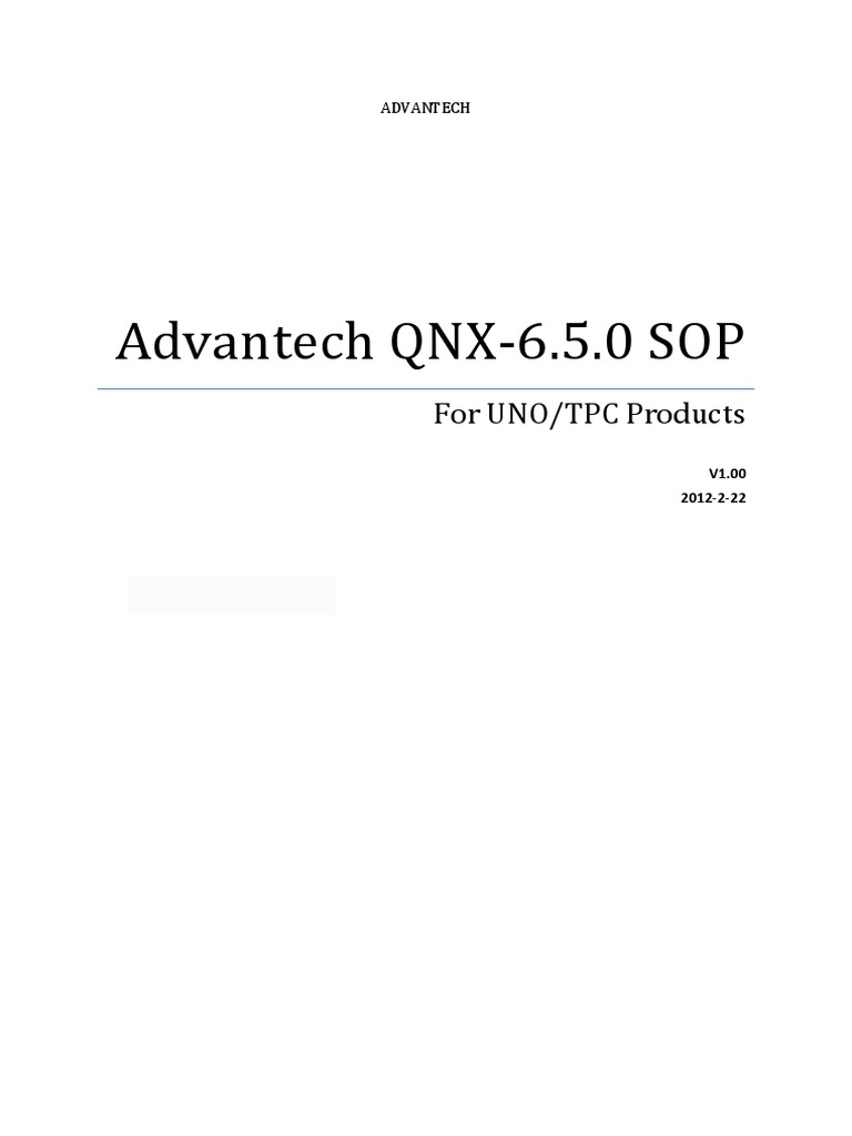 Qnx-6.5.0 Sop For Uno and TPC v1.00 | Download Free PDF | Device Driver | Installation (Computer ...