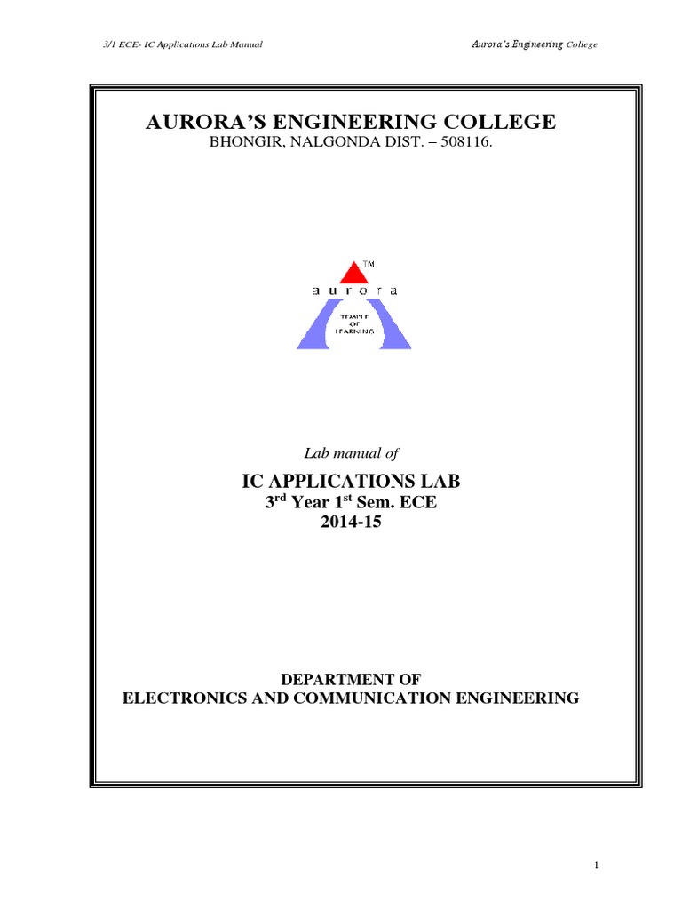 Ica Lab New | PDF | Operational Amplifier | Amplifier