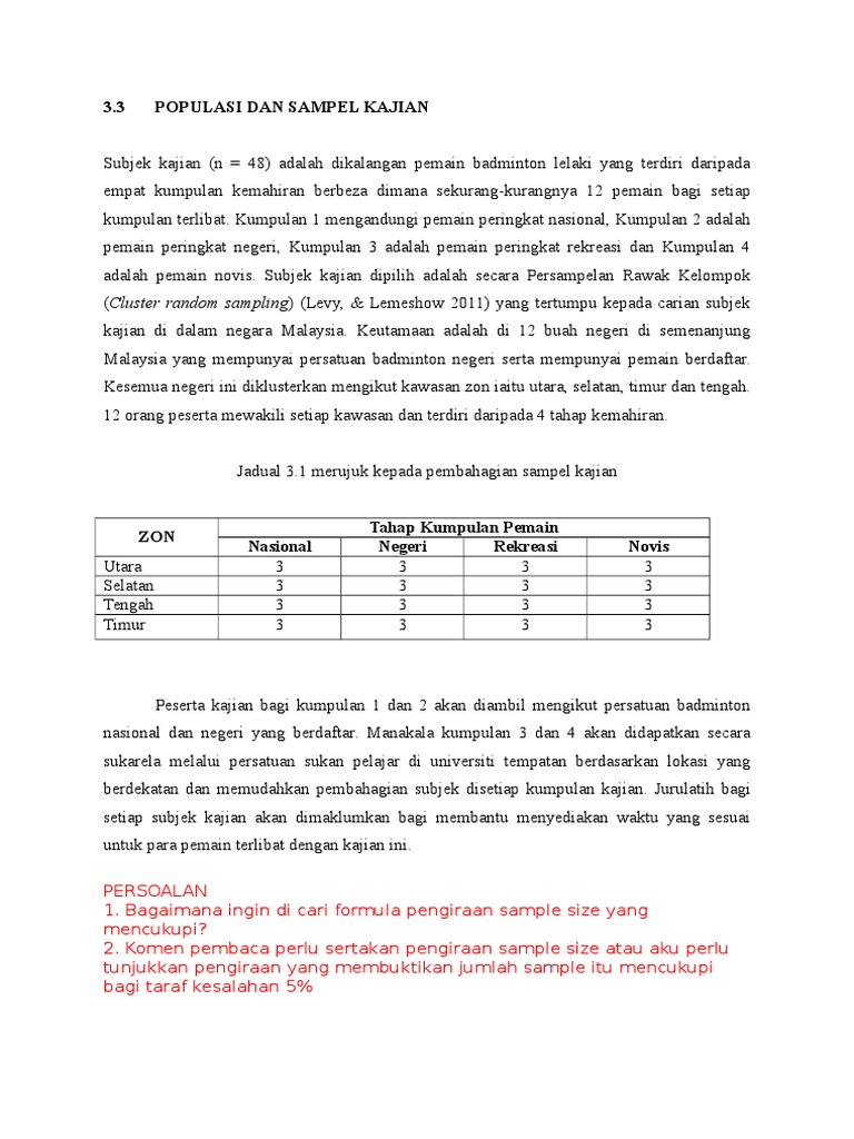 Populasi Dan Sample | PDF