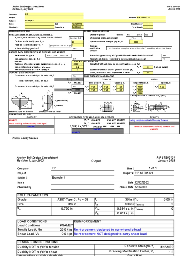 STE05121 Spreadsheet REV1 JUL03 | PDF | Strength Of Materials | Screw