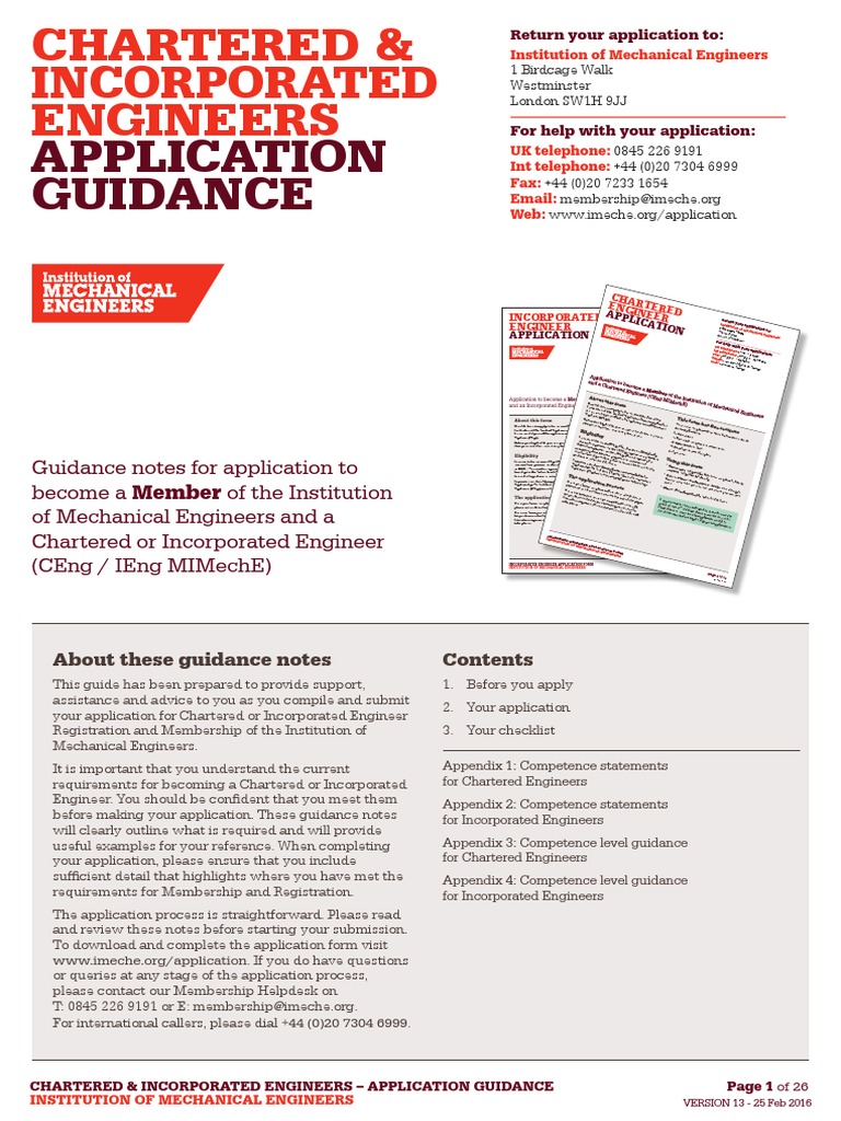 Ieng and Ceng Guidance Notes | PDF | Engineer | Engineering