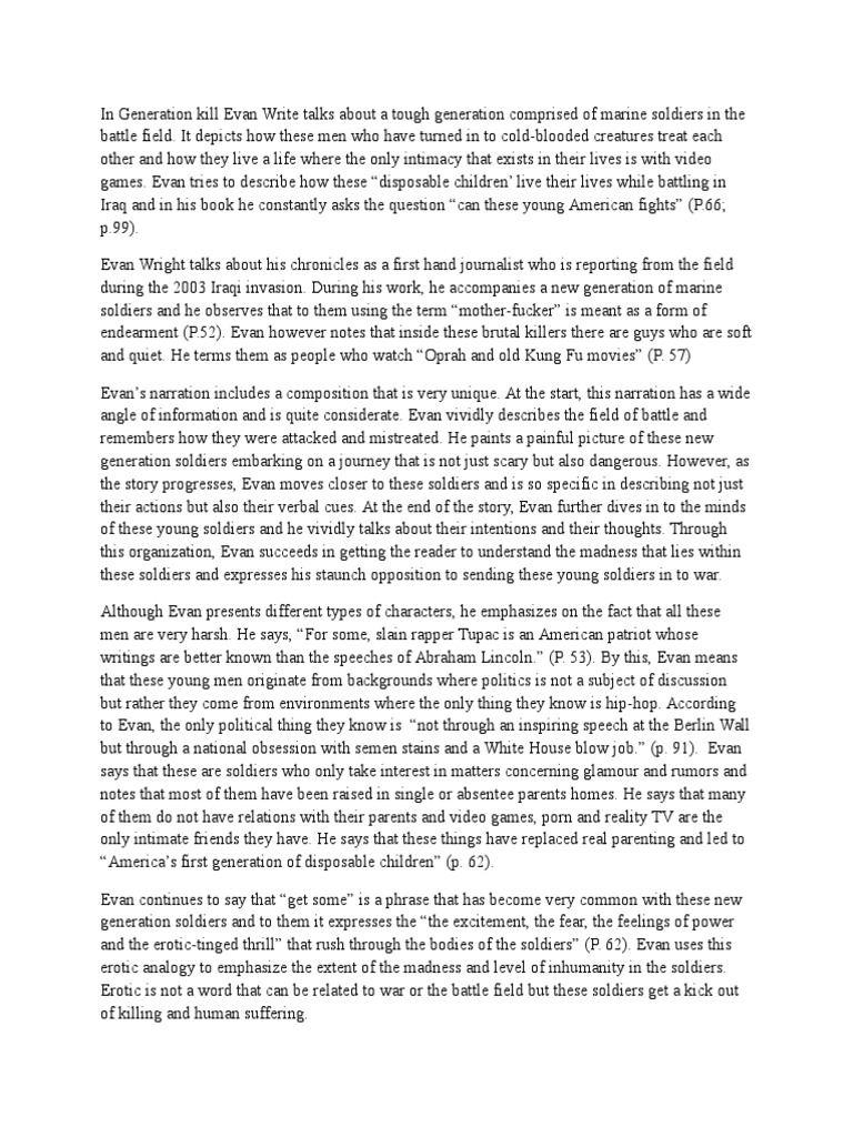 Generation Kill by Evan Wright | PDF