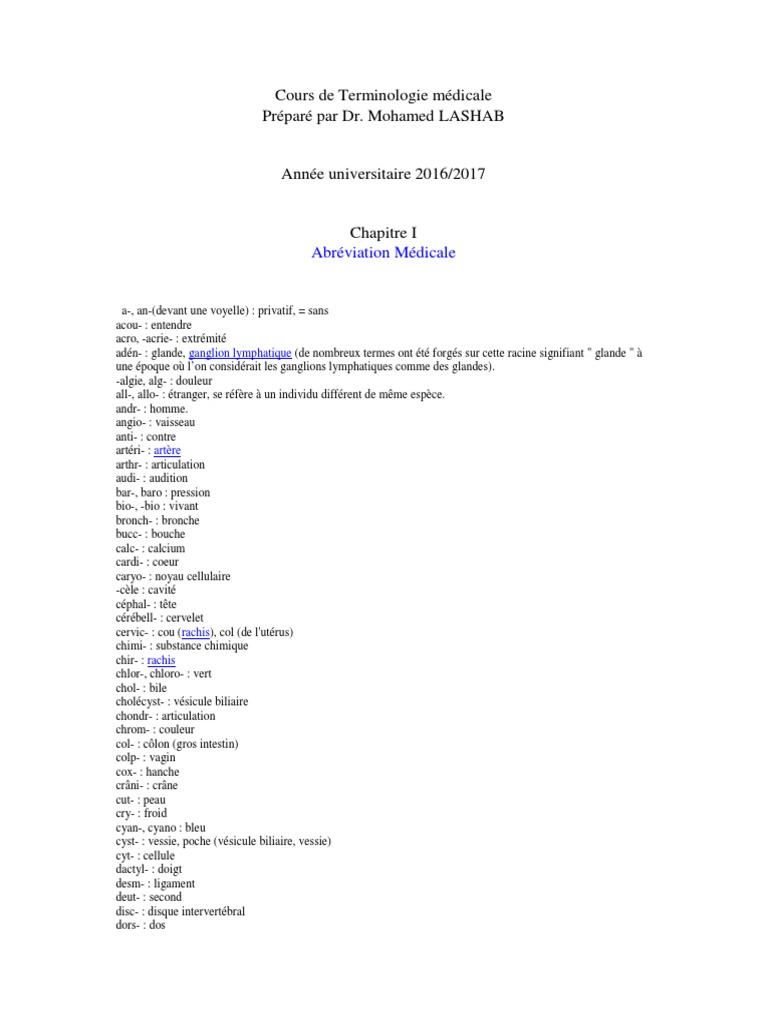 Cours de Terminologie Médicale | Système immunitaire | Lymphocyte