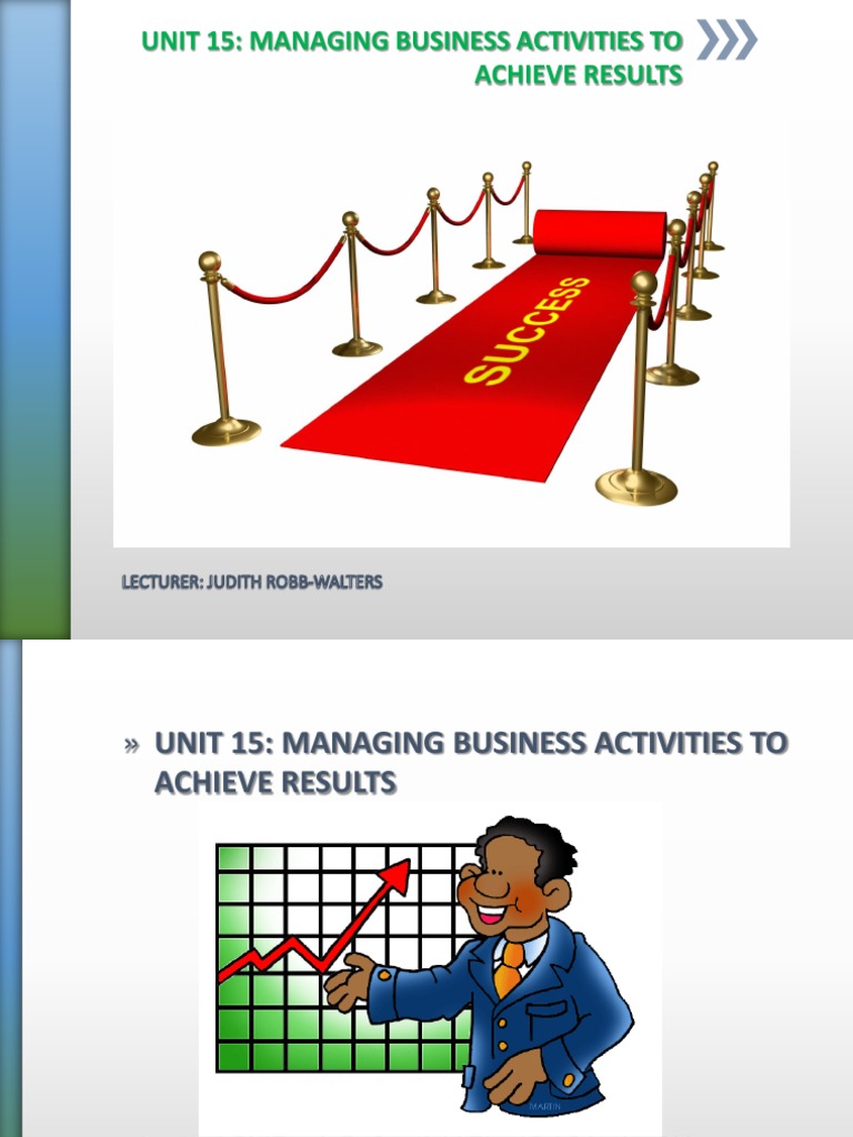 Unit 15: Managing Business Activities To Achieve Results | PDF ...