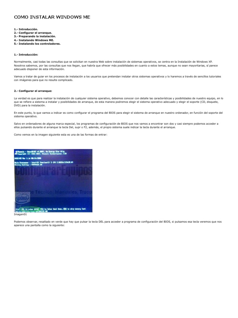 Como Instalar Windows Me | PDF | Dos | CD ROM