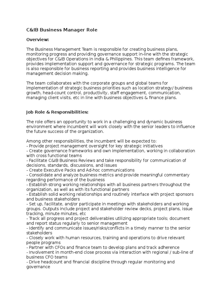 JD - PMO Role | PDF | Project Management | Governance