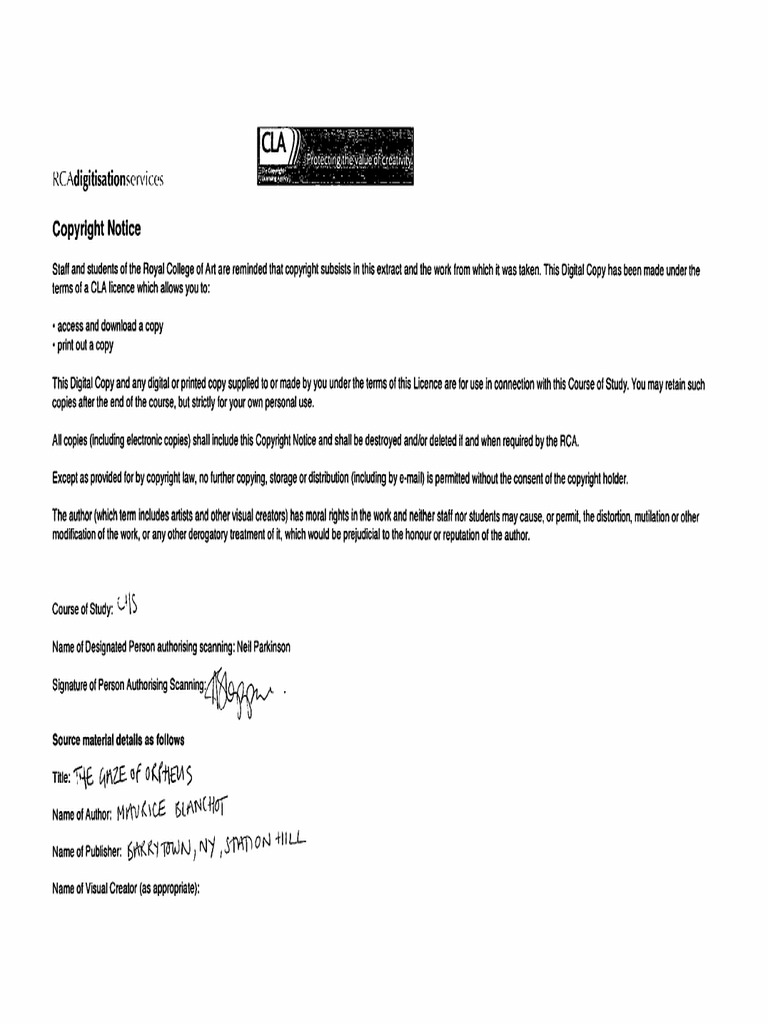 Blanchot Two Versions of The Imaginary PDF | PDF