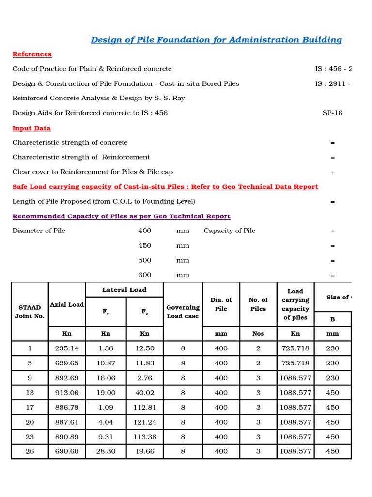 Design of Pile Foundation | PDF | Deep Foundation | Beam (Structure)