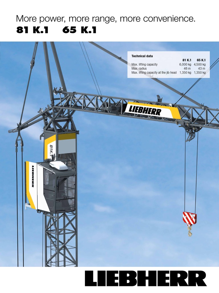 Grúa Torre Liebherr 81,65K-1 (Ing) | Crane (Machine) | Manufactured Goods