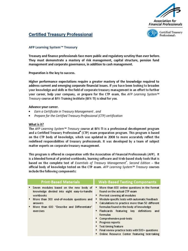CTP Brochure | PDF | Test (Assessment) | Professional Certification