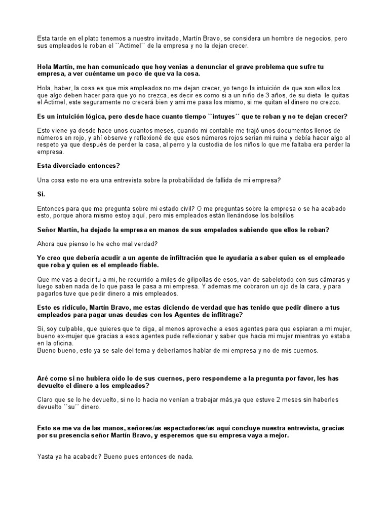 Ejemplo de Entrevista Comica | PDF | Ocio
