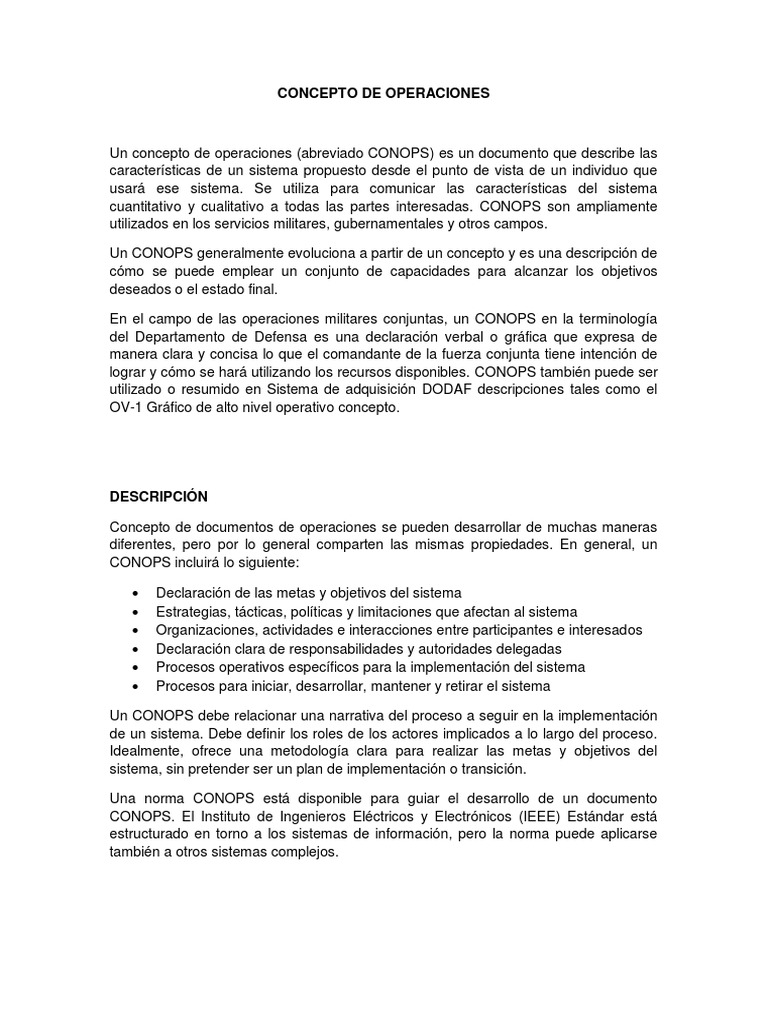 CONOPS | PDF | Informática