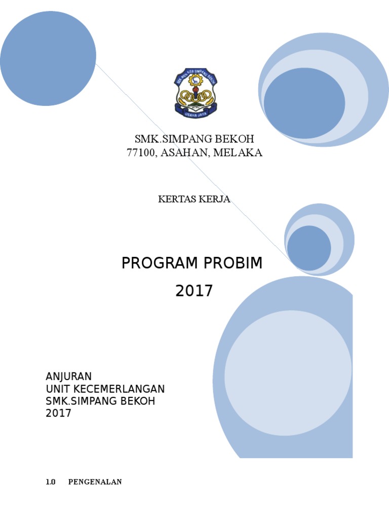 Kertas Kerja Probim 2017 | PDF | Karier & Perkembangan | Kesehatan Holistik