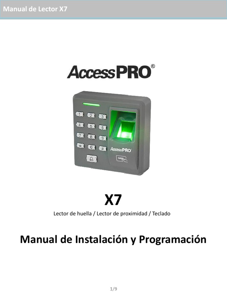 MANUAL X7 AccessPRO Español PDF | PDF | Control de acceso a la ...