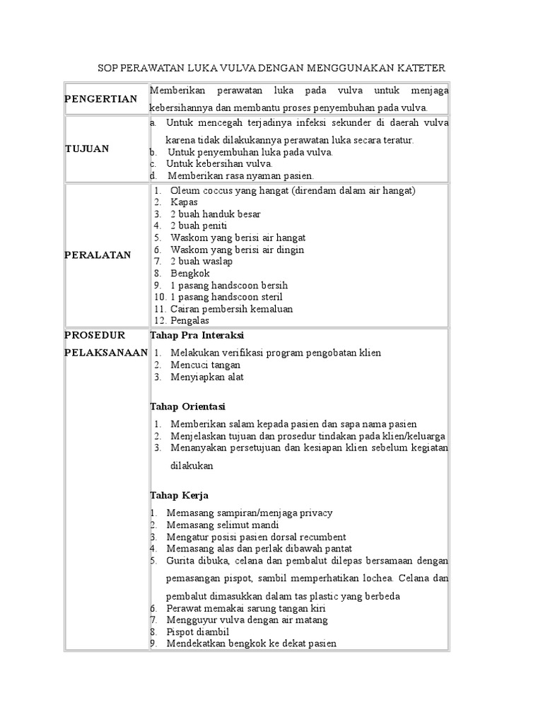 Sop Perawatan Kateter - Perumperindo.co.id
