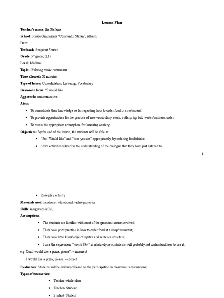 5th Grade Restaurant Ordering Lesson | PDF | Word Search | Vocabulary