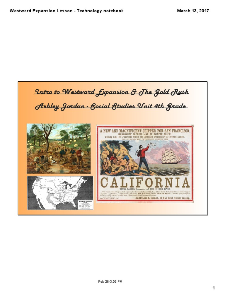 Westward Expansion & Gold Rush Lesson | PDF | Gold | Minerals