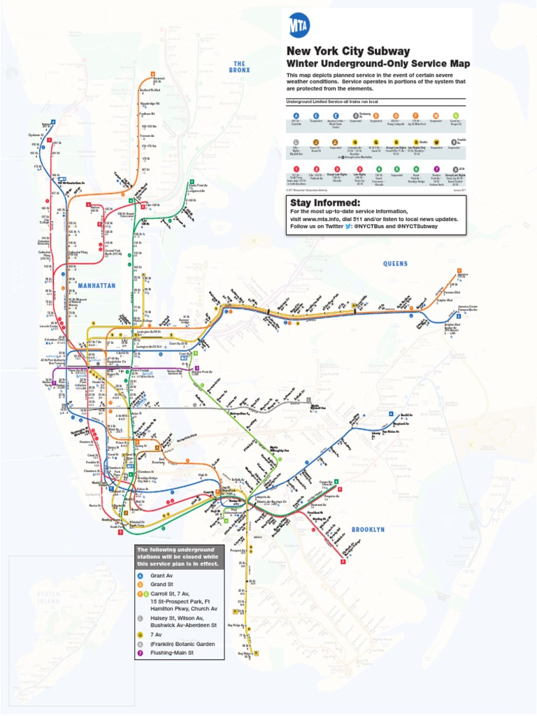 2017 Winterguide Subway Map | PDF | New York City | Rapid Transit