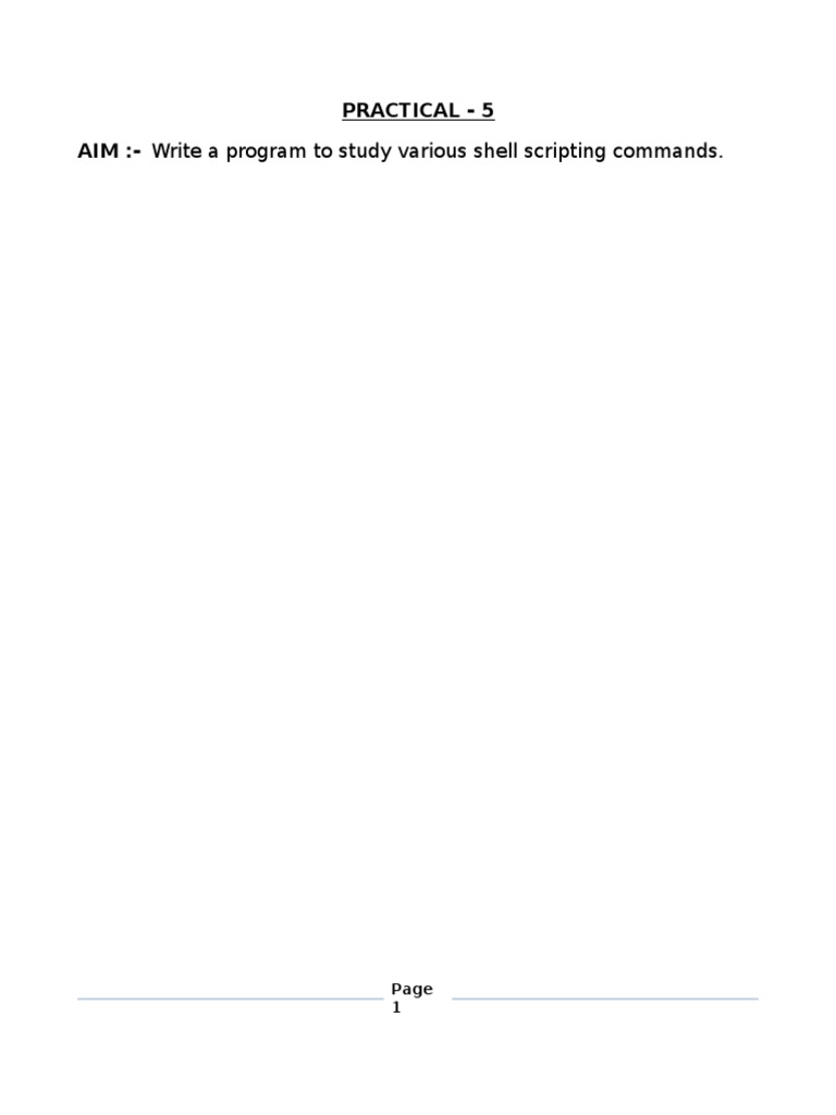 Write A Program To Study Various Shell Scripting Commands Practical