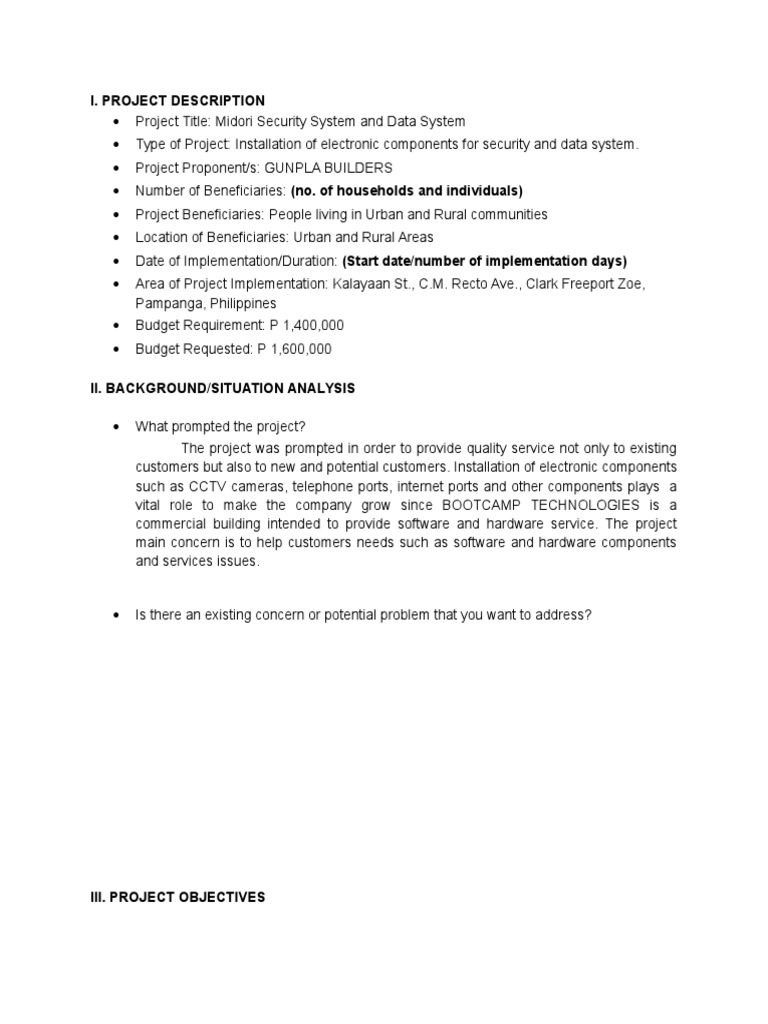 Project Proposal Format | PDF | Risk | Governance