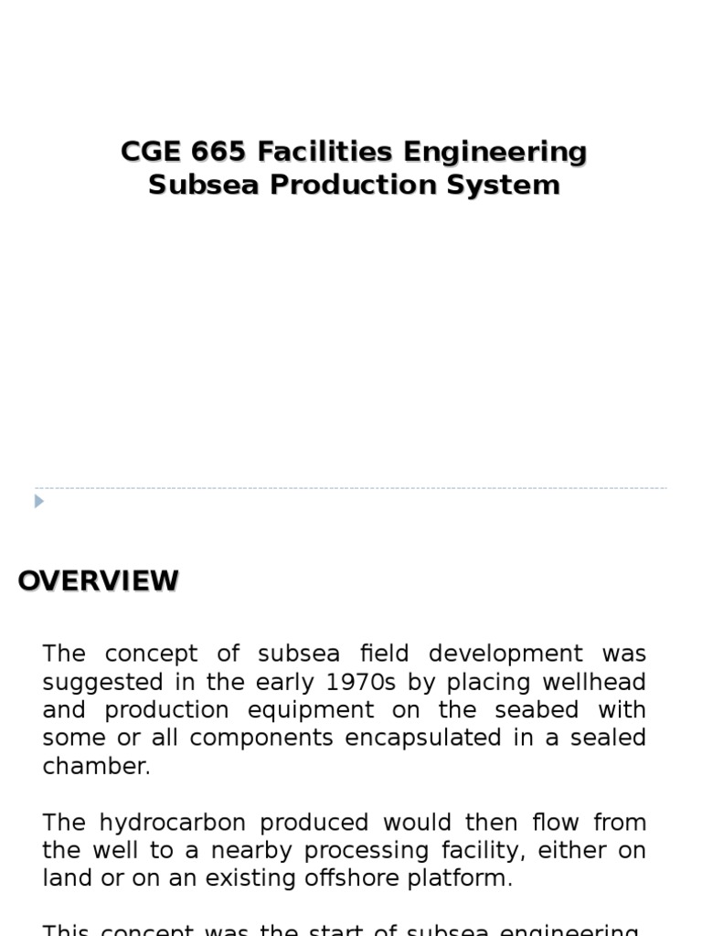 Subsea Production System - Overview | PDF | Subsea (Technology) | Gases