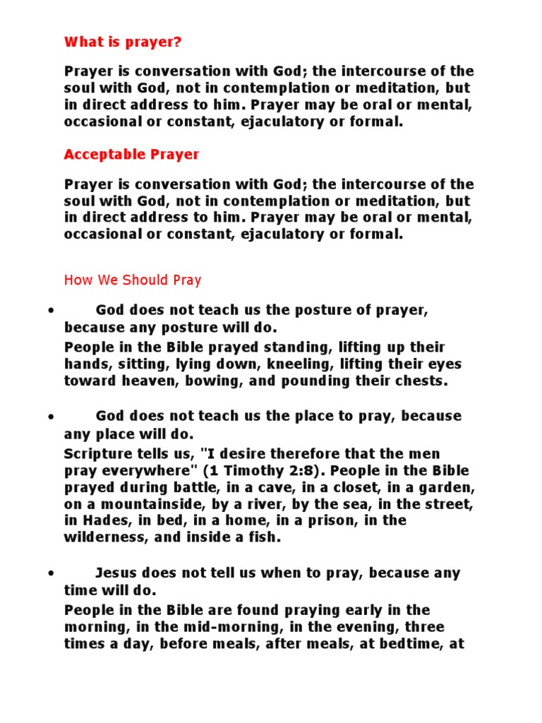 What Is Prayer?: How We Should Pray | PDF | Penance | Prayer