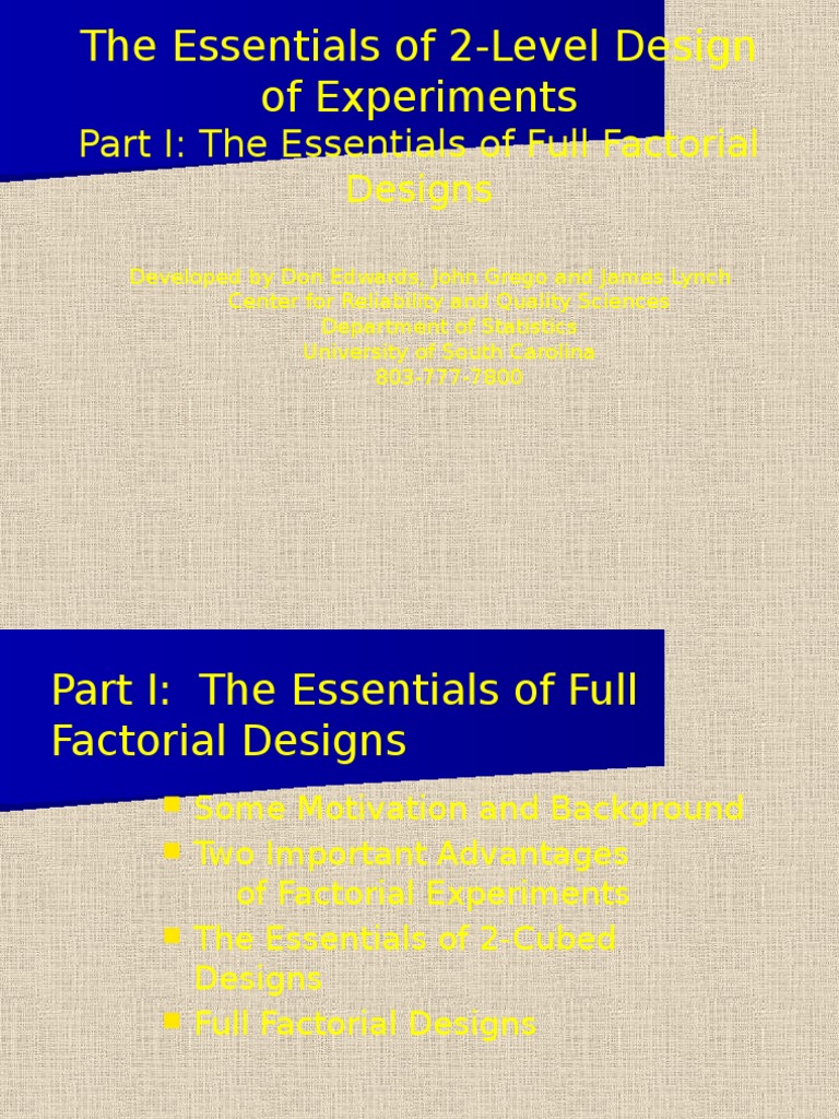 Understanding Process Variation through Factorial Design of Experiments | PDF | Scientific ...