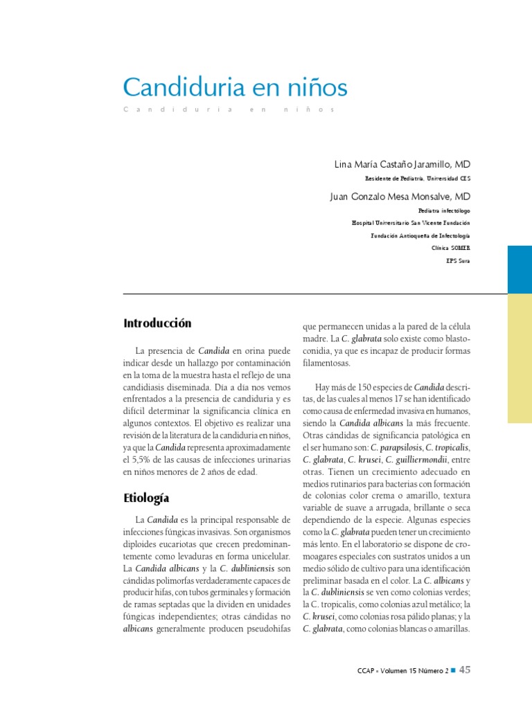 Candiduria en Niños | PDF | Candidiasis | Candida (hongo)
