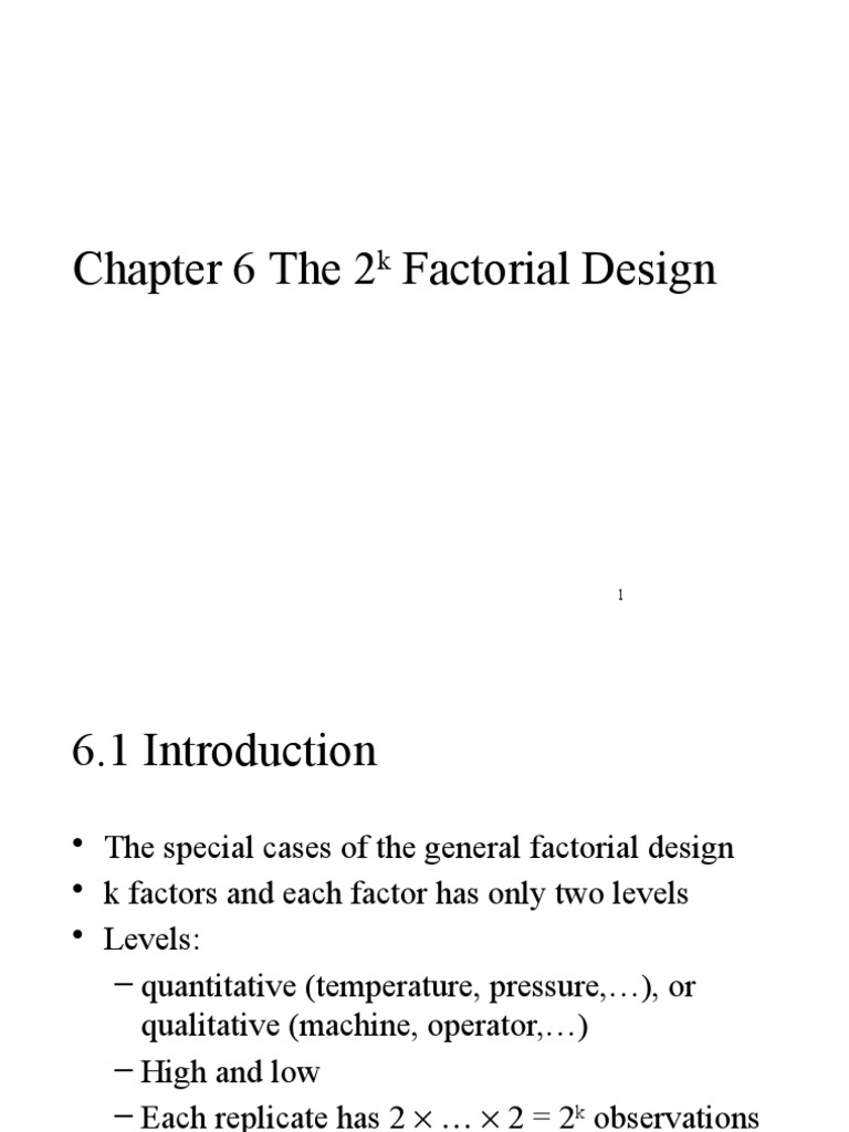 Chapter 6 The 2 Factorial Design | PDF